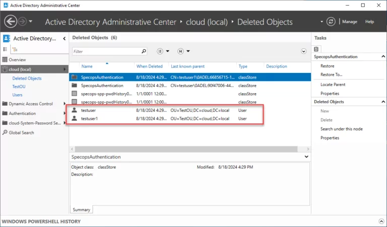 How to recover a deleted Active Directory object - Specops Software